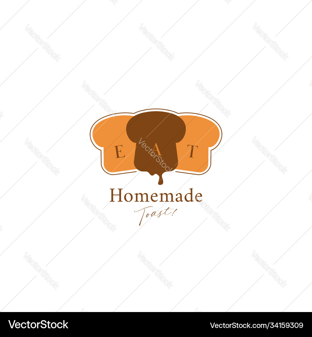 Toast bread bakery logo icon symbol in simple Vector Image