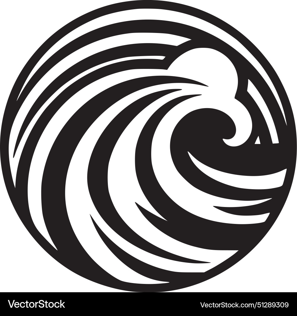 Water - minimalist and flat logo Royalty Free Vector Image