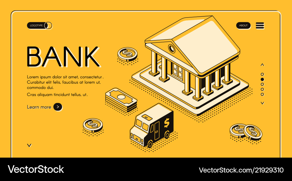 Bank money isometric halftone Royalty Free Vector Image