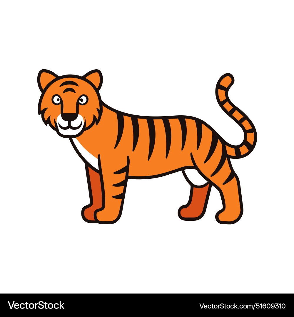 Bengal Tiger Looks Icon Royalty Free Vector Image