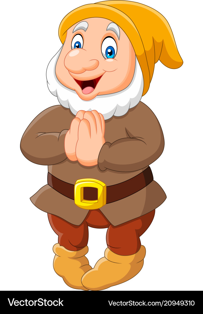 Cartoon happy dwarf Royalty Free Vector Image - VectorStock