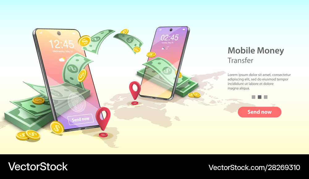 Concept mobile money Royalty Free Vector Image