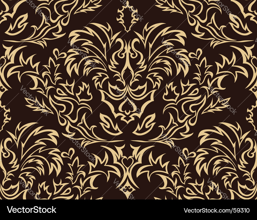 Damask pattern Royalty Free Vector Image - VectorStock