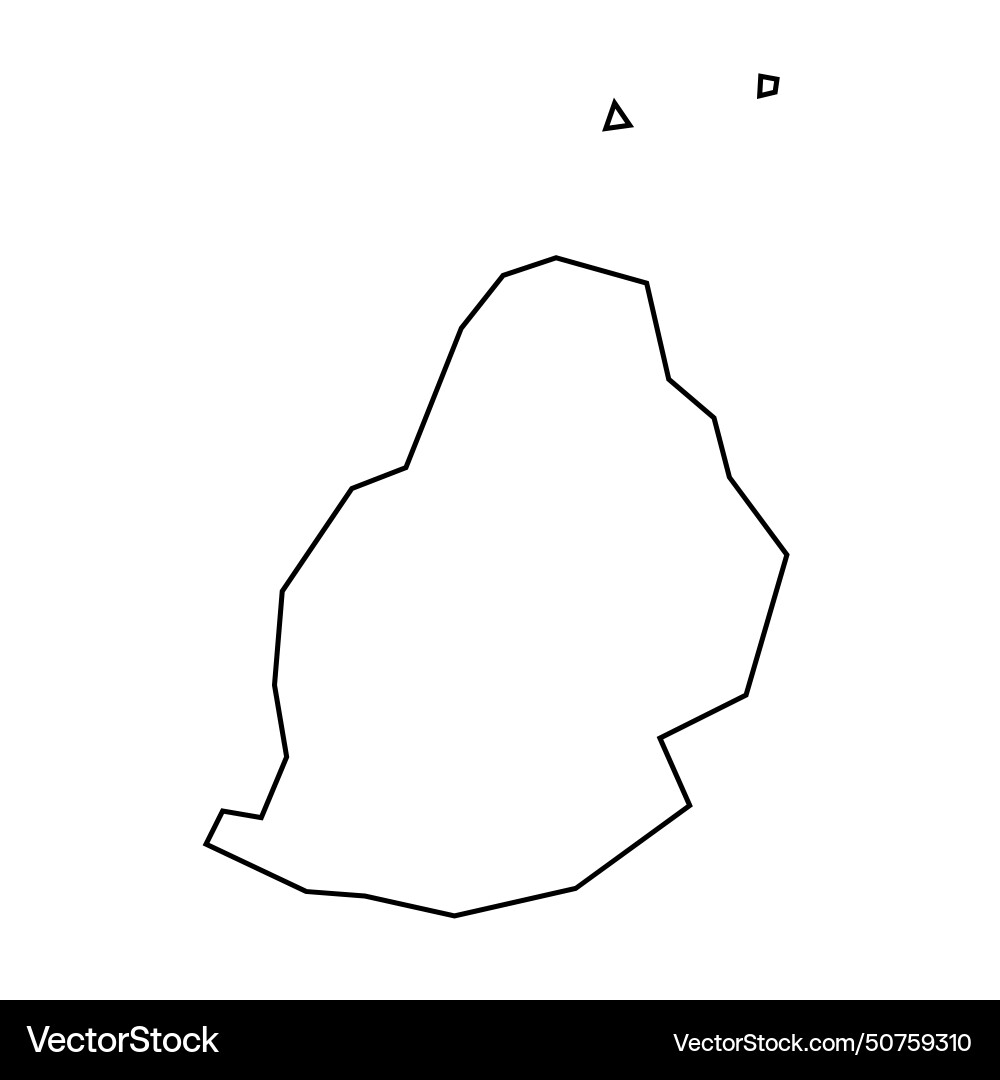 Mauritius country map thin outline icon Royalty Free Vector