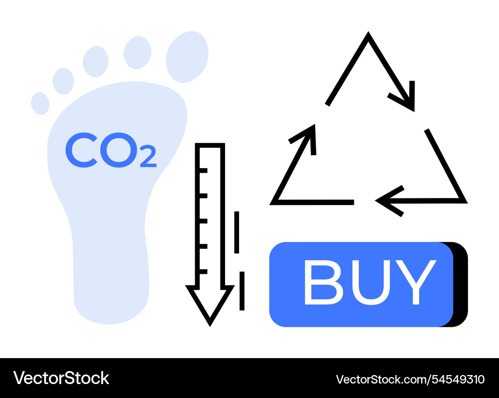 Reducing carbon footprint through sustainable Vector Image