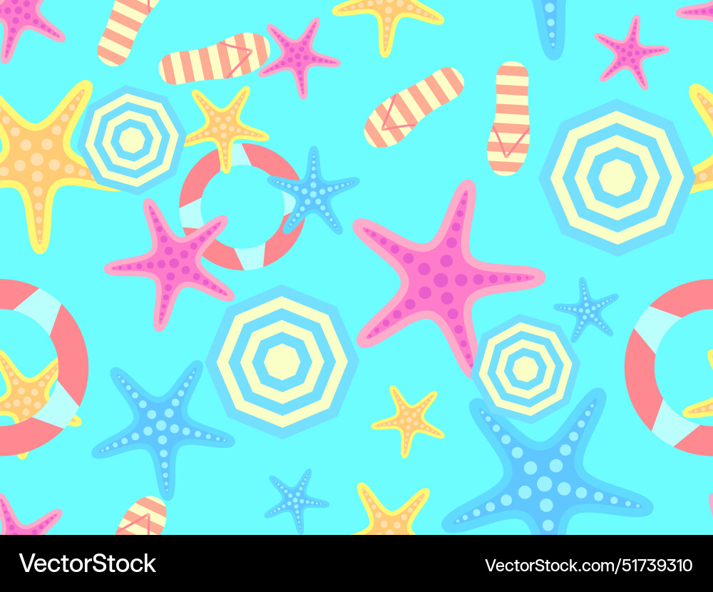 Summer beach seamless pattern with starfish Vector Image
