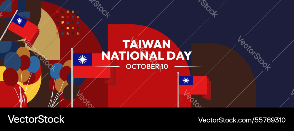 Taiwan double tenth day feast backgrounds Vector Image
