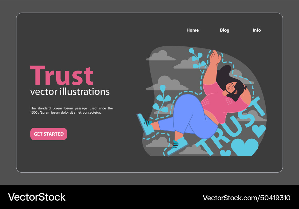 Trust concept visualized embracing reliability Vector Image