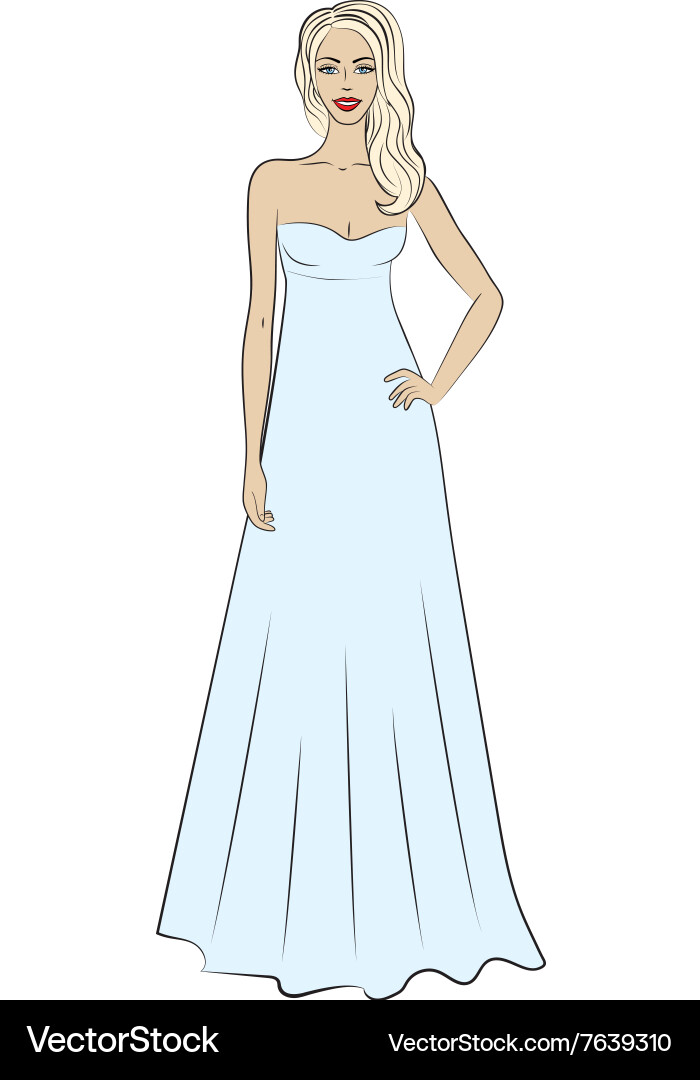 Woman in evening dress Royalty Free Vector Image
