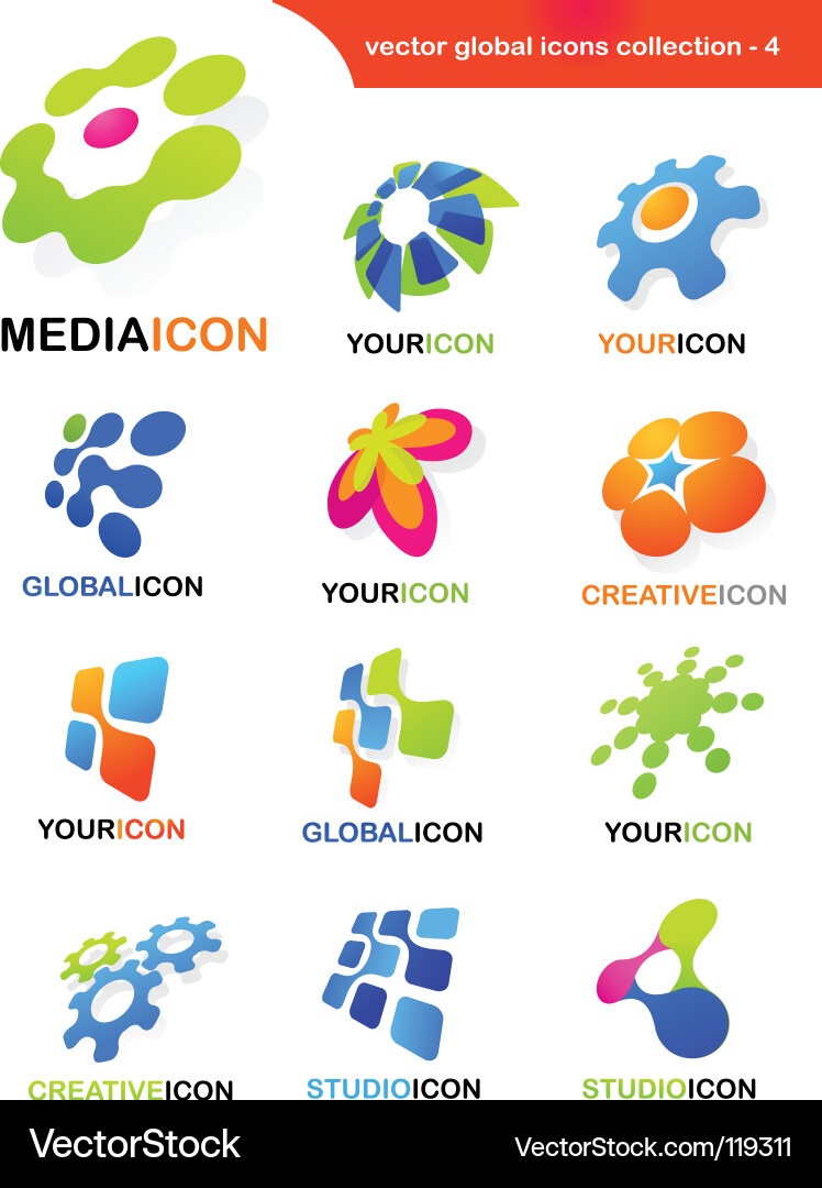 Abstract icons and logos Royalty Free Vector Image