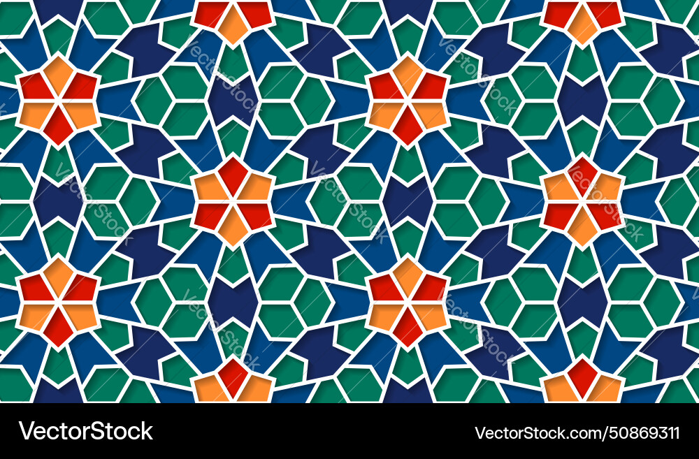 Arabic seamless girih pattern with classic islamic