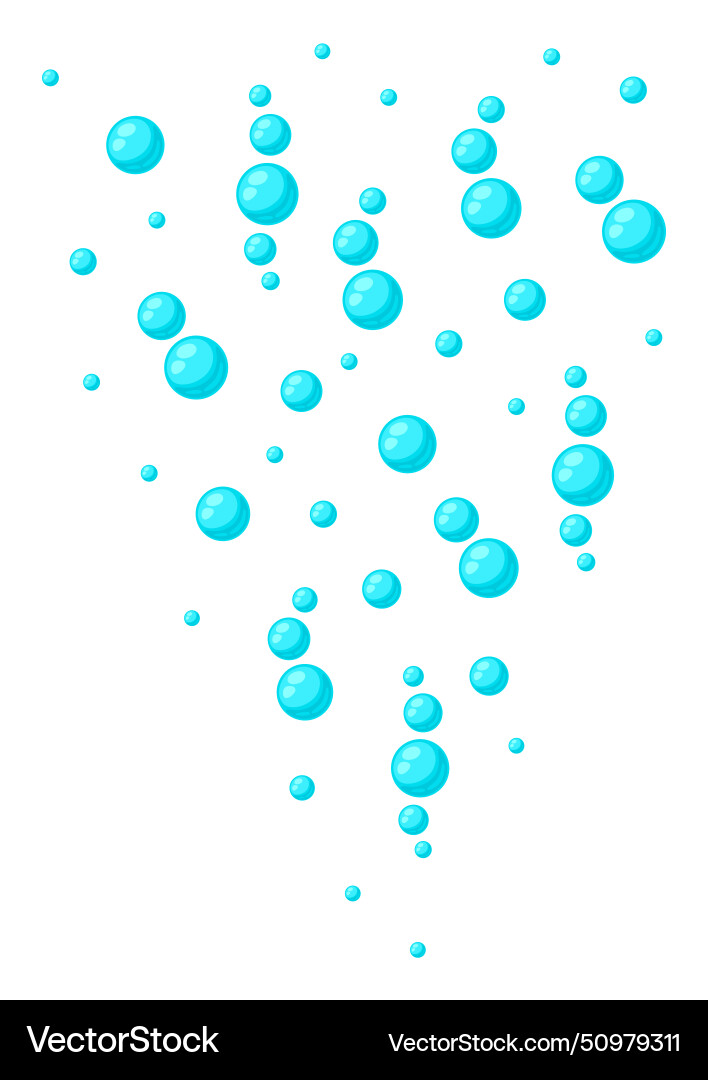 Background with turquoise bubbles abstract air Vector Image