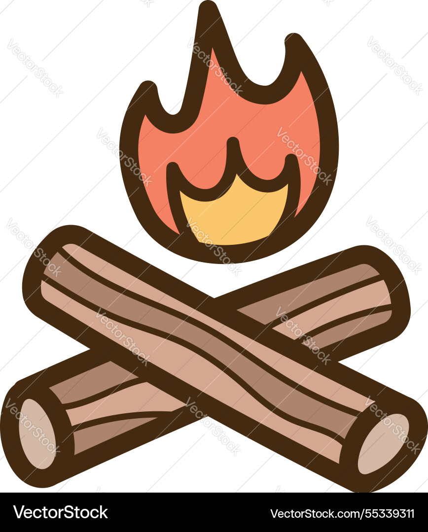 Bonfire - travel doodle art Royalty Free Vector Image