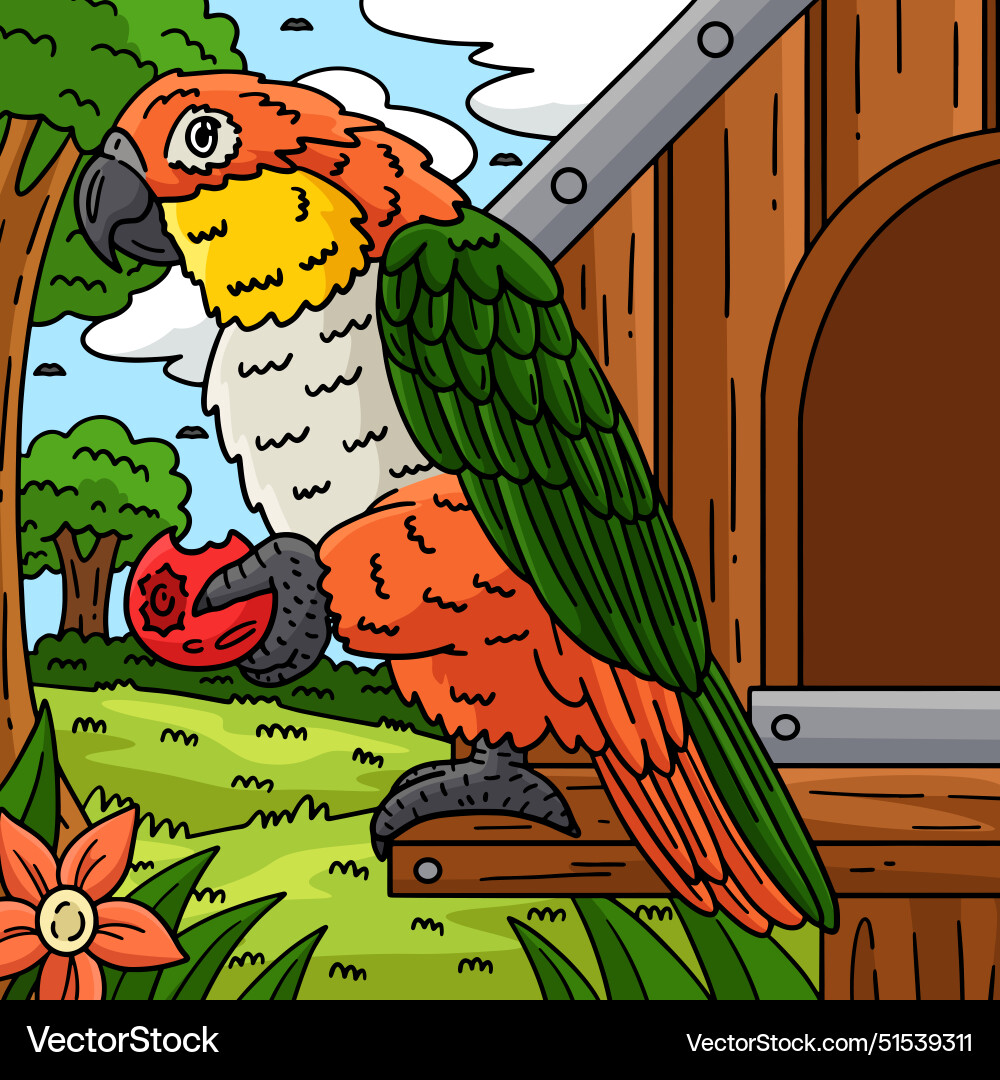 Cacique bird colored cartoon Royalty Free Vector Image