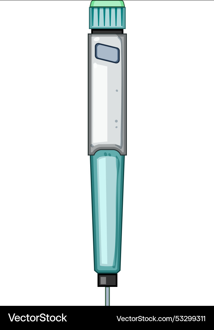 Convenient insulin pen cartoon Royalty Free Vector Image