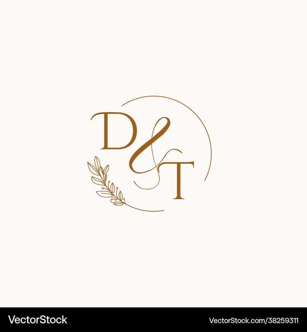 Dt initial wedding monogram logo Royalty Free Vector Image