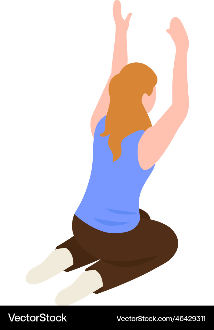 Isometric prayer icon Royalty Free Vector Image