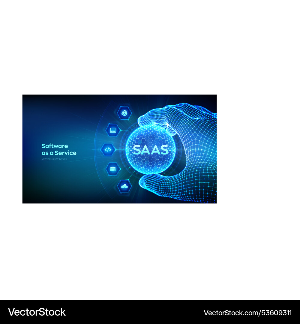 Saas software as a service technology concept Vector Image