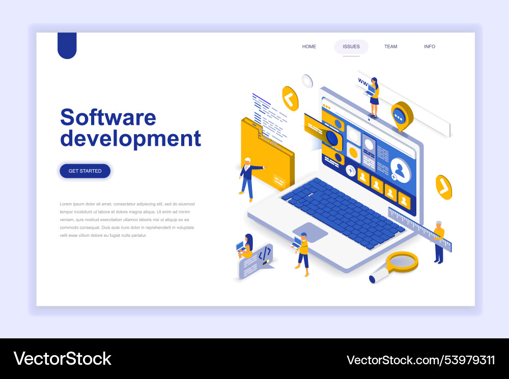 Software development modern flat design isometric Vector Image Software development modern flat design isometric Vector Image