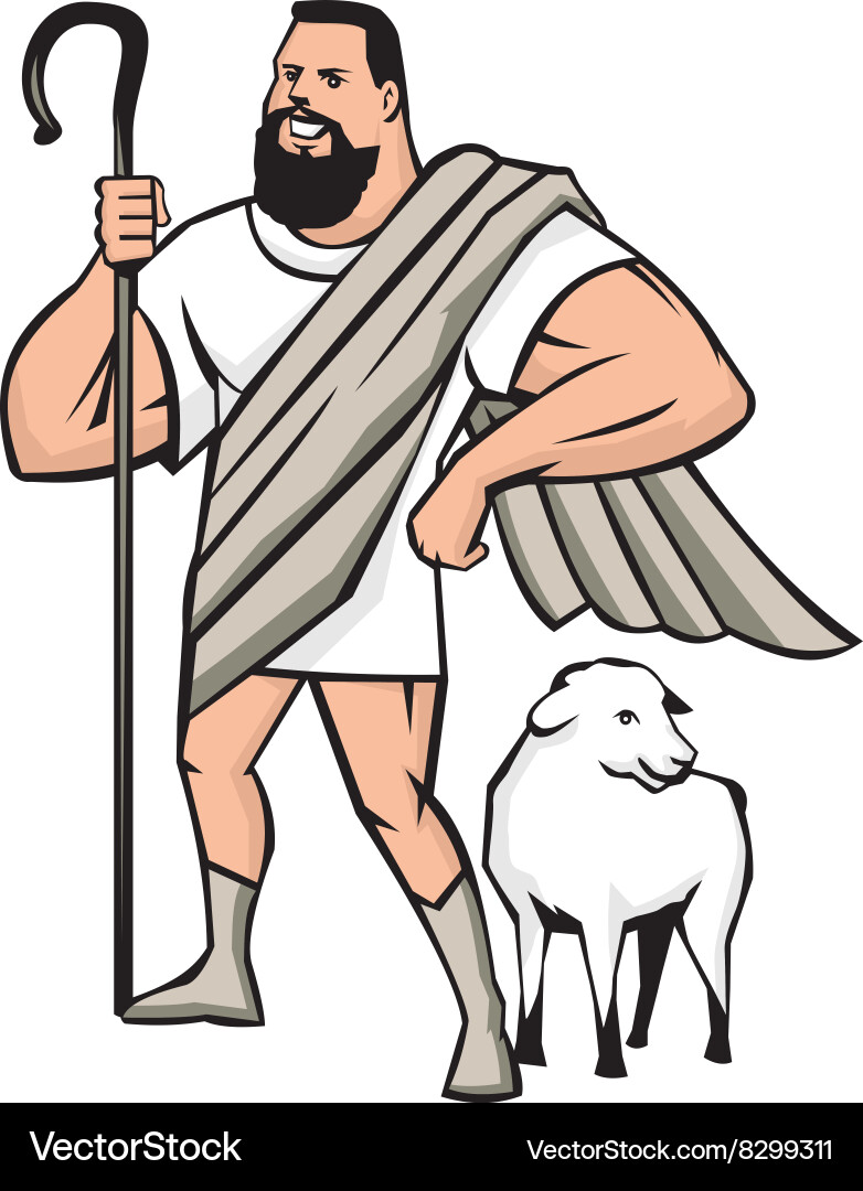 Superhero shepherd sheep standing cartoon Vector Image