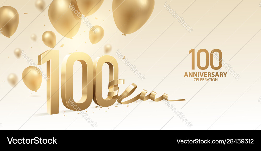 100th anniversary celebration background Vector Image