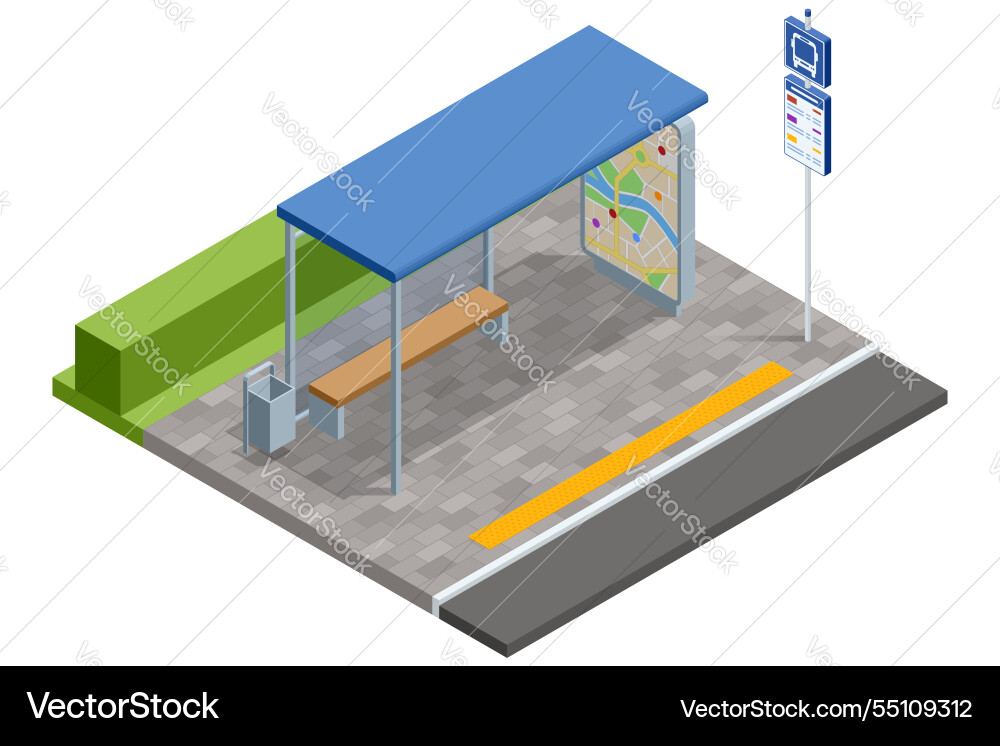 A detailed isometric image of public bus Vector Image