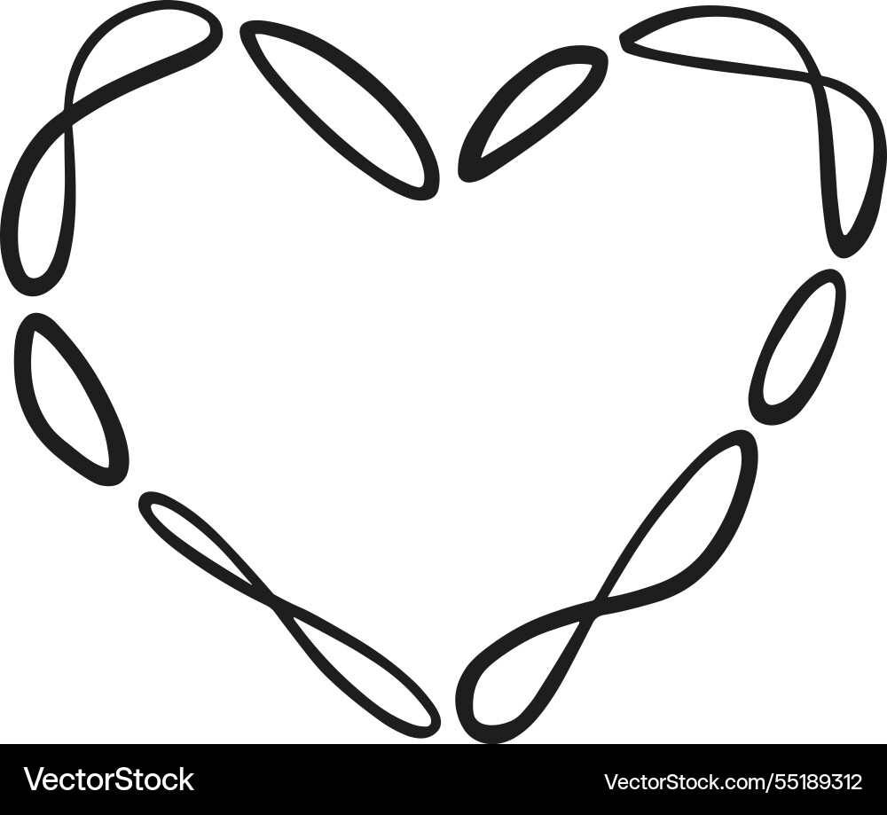 Abstract looping heart line art Royalty Free Vector Image