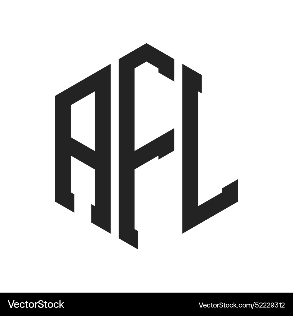 Afl logo design initial letter monogram Royalty Free Vector