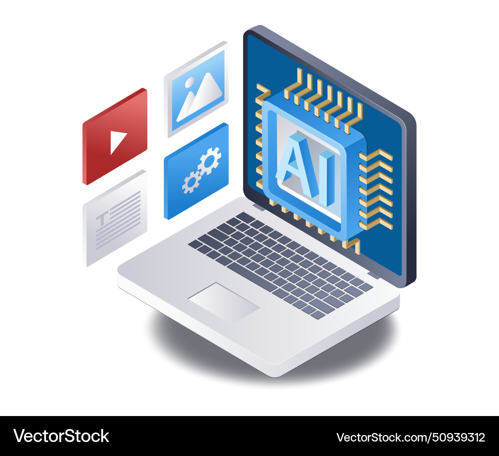 Artificial intelligence for computer applications Vector Image