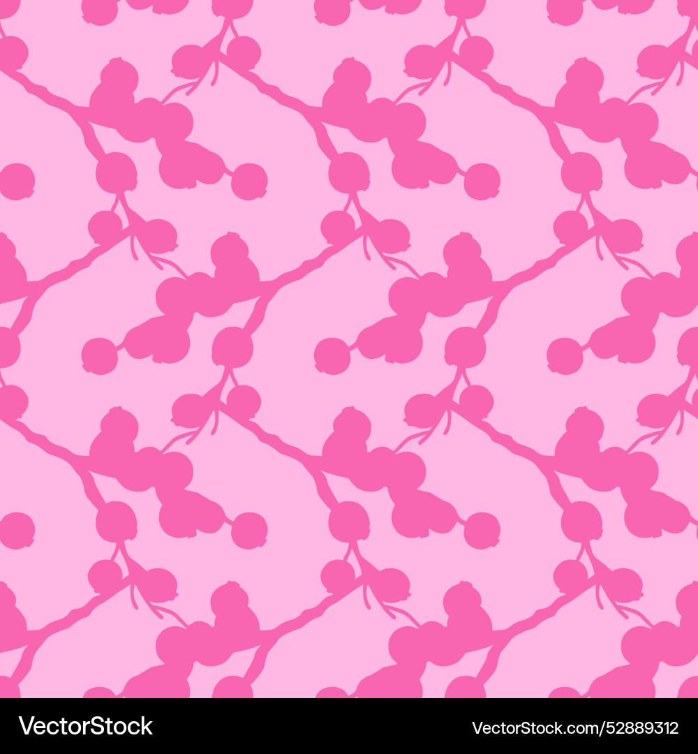 Botany berries floral branches seamless pattern Vector Image