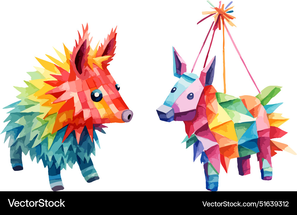 Colorful paper pinata clipart Royalty Free Vector Image
