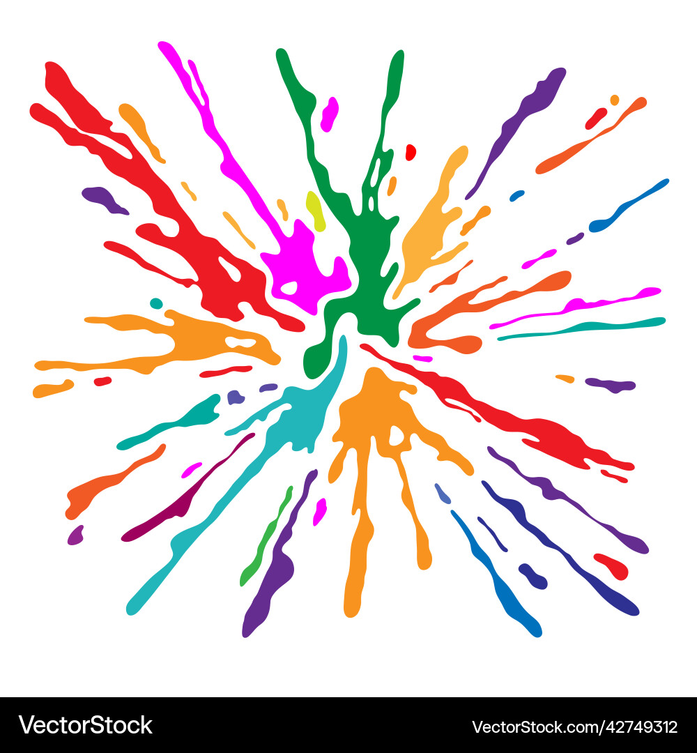 Colorful splashes comics book cartoon style Vector Image