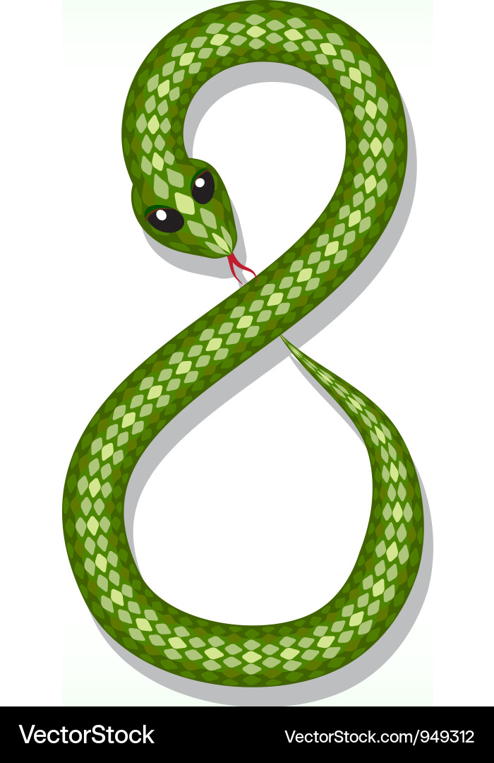 Digit Eight - Snake Number Symbol Royalty Free Vector Image