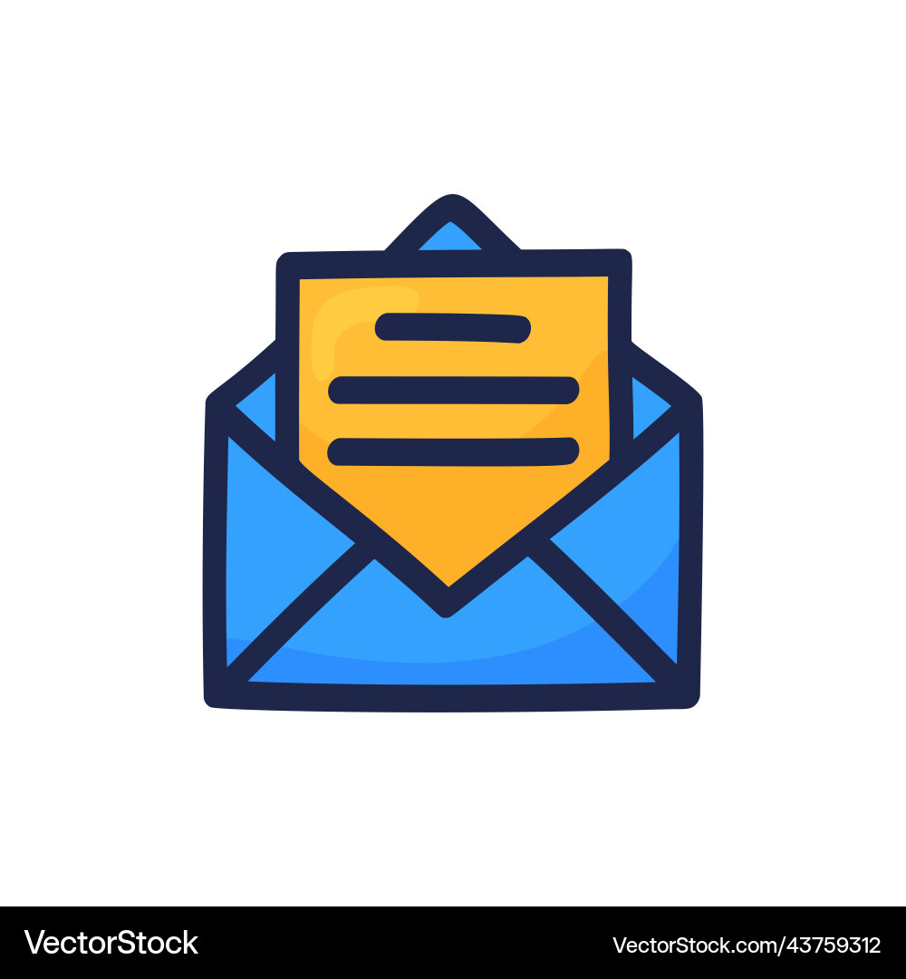 Hand drawn mail icon symbol for website design Vector Image