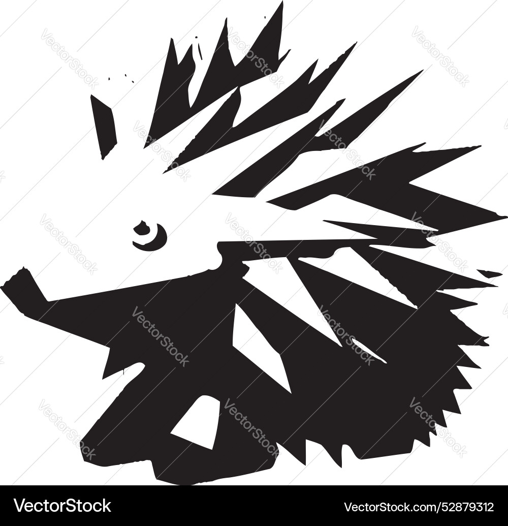 Luxury porcupine spike logo quill crest Royalty Free Vector