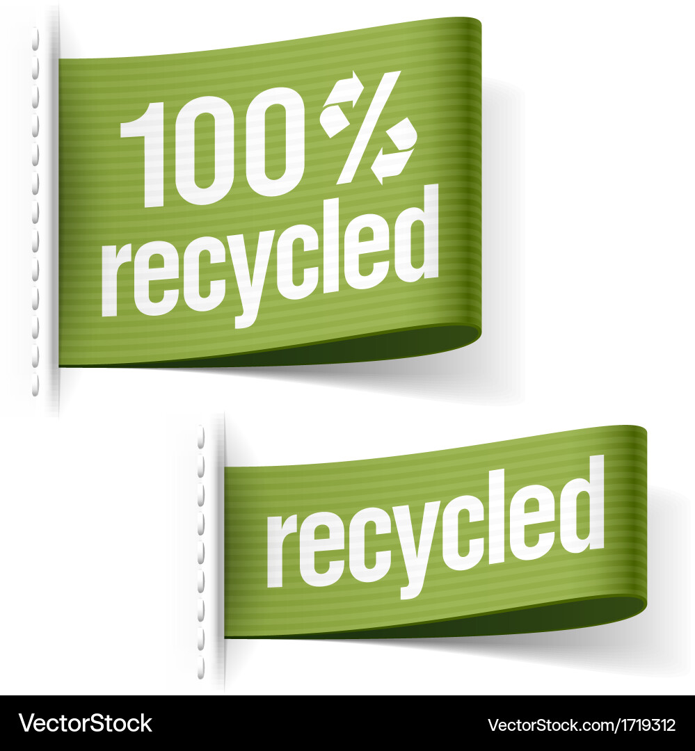 Recycled product labels Royalty Free Vector Image