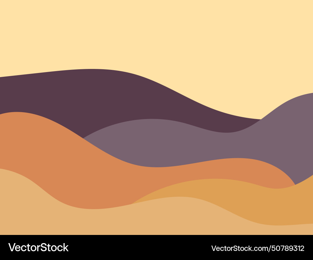Wavy landscape in a minimalistic style Royalty Free Vector