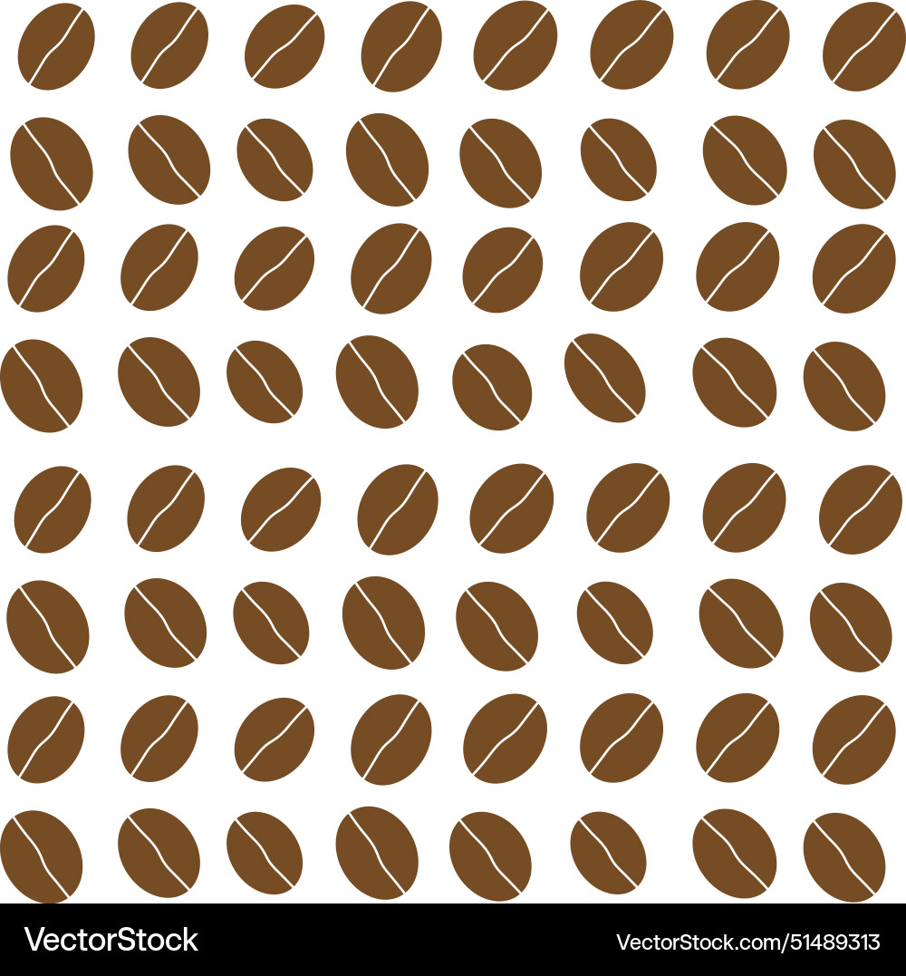 A pattern of brown coffee beans set Royalty Free Vector