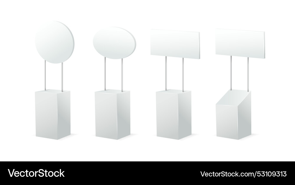 Advertising promotional stands realistic modern Vector Image