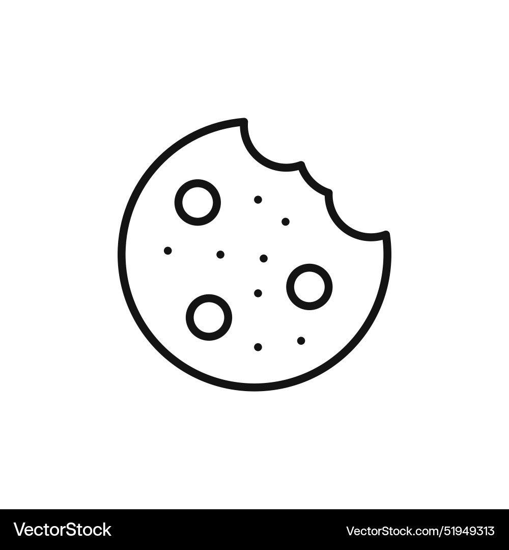 Browser cookie logo sign outline Royalty Free Vector Image