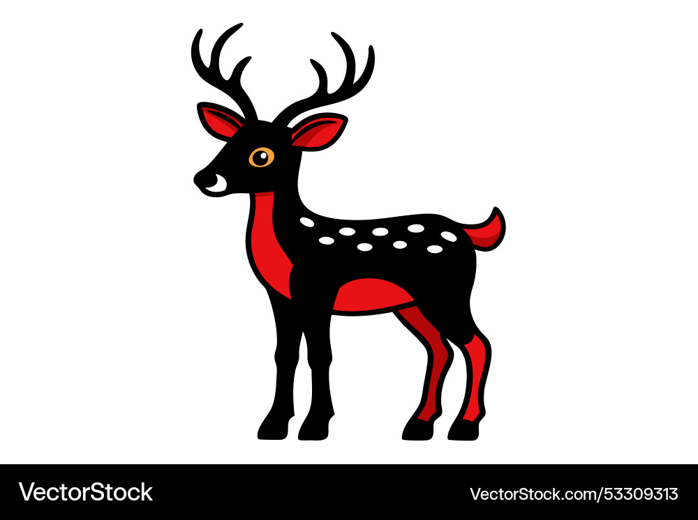 Christmas reindeer cartoon Royalty Free Vector Image