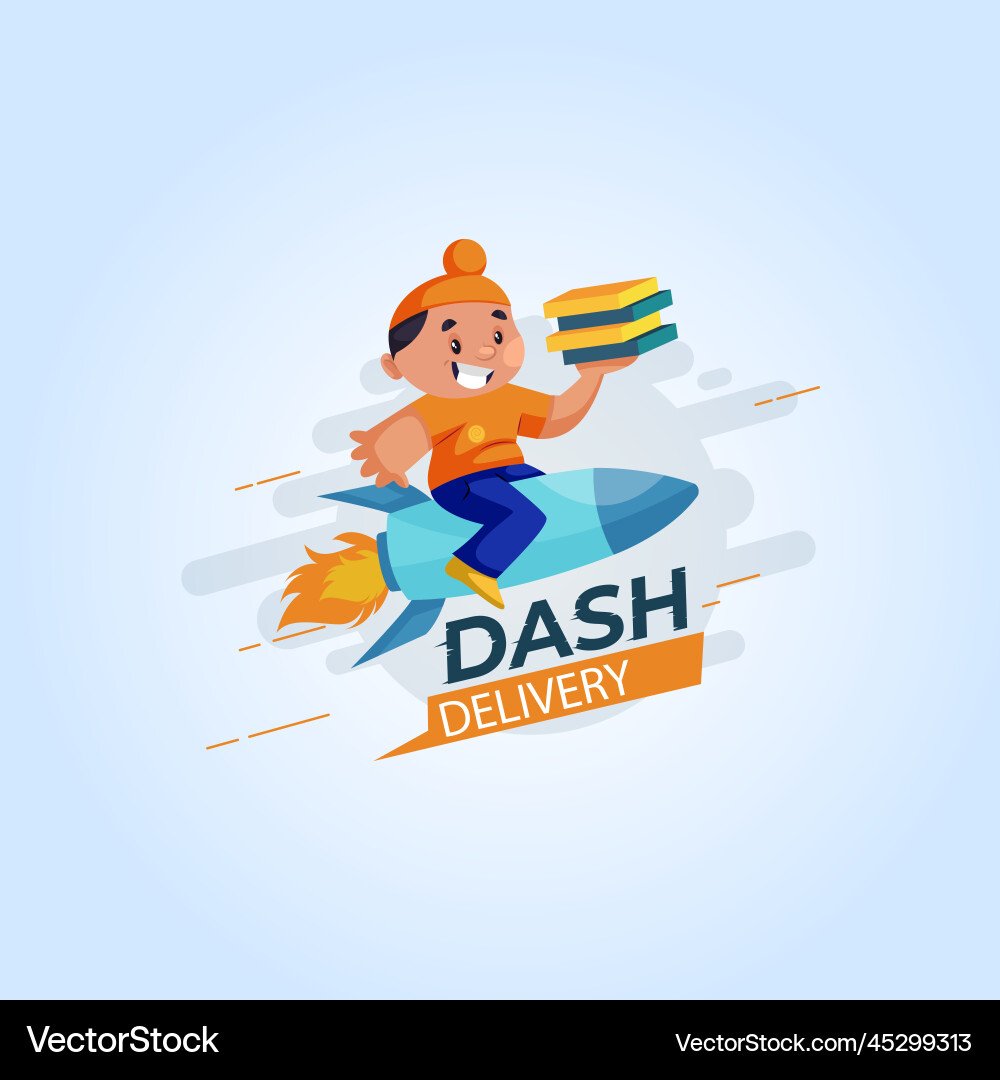 Dash delivery mascot logo Royalty Free Vector Image