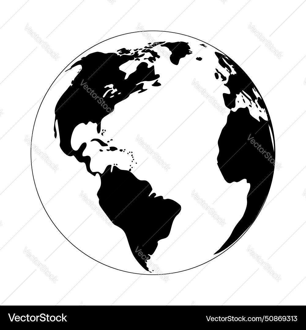 Earth globe sign geographic view Royalty Free Vector Image
