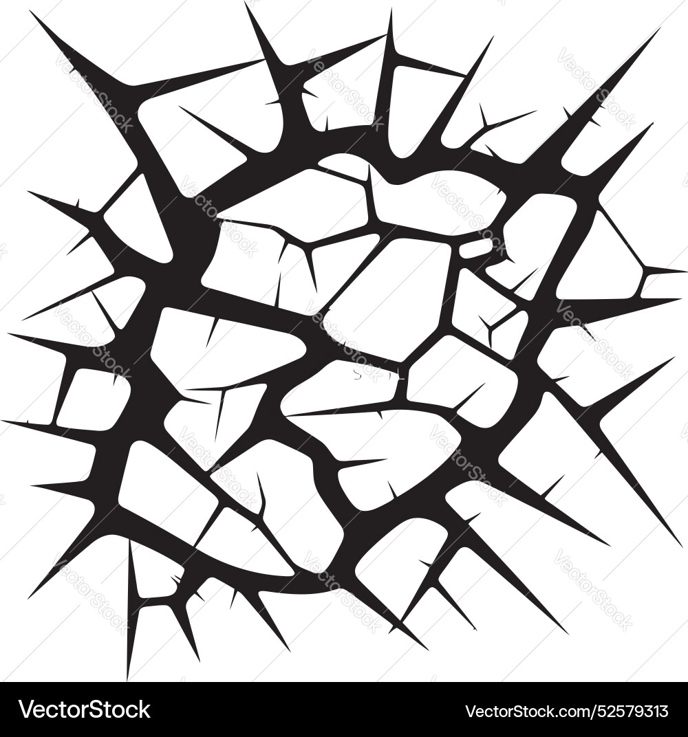 Handcrafted shatter crack symbol design sketchy Vector Image