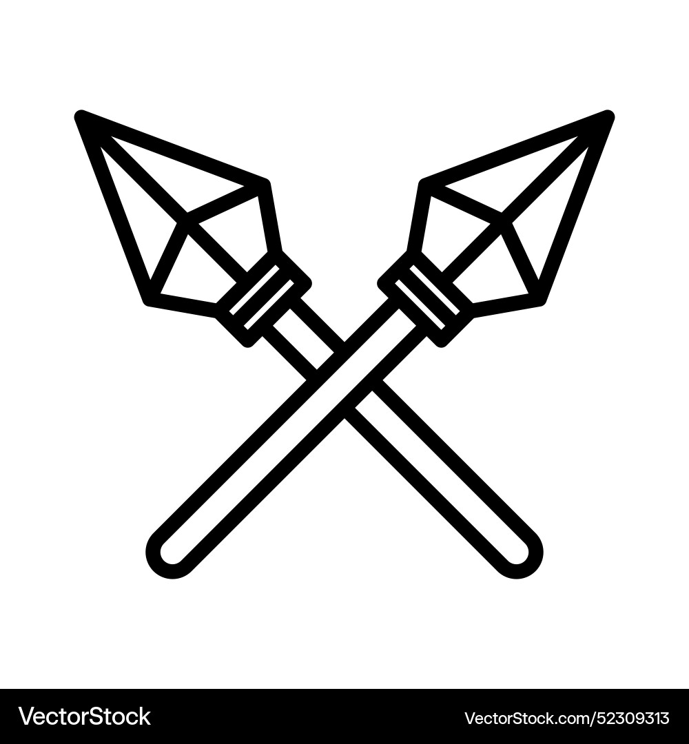 Lance icon linear logo mark in black and white Vector Image