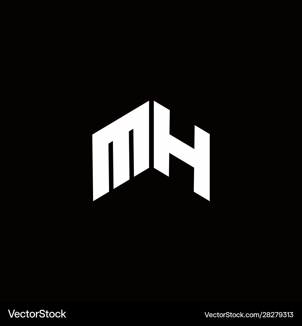 Mh logo monogram modern design template Royalty Free Vector
