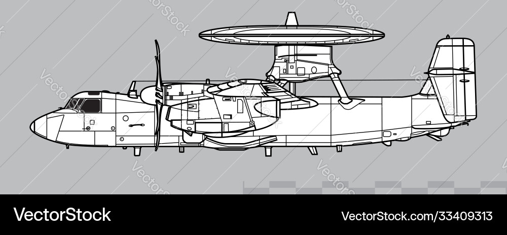 Northrop E-2D Advanced Hawkeye AEW Aircraft Vector Image