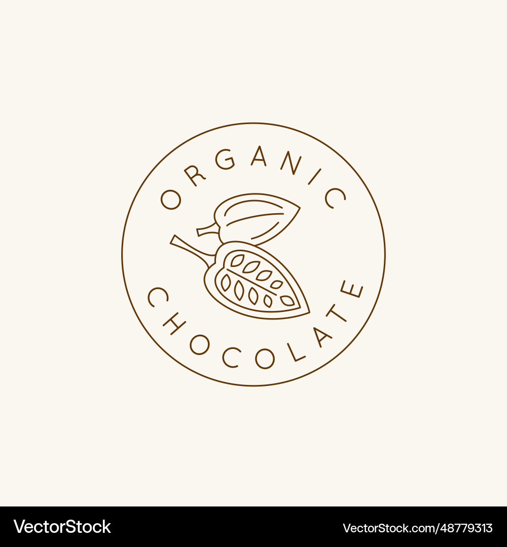 Organic chocolate - emblem for food packaging Vector Image