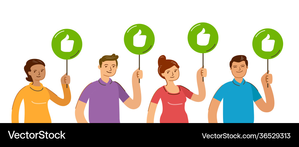 People give review rating and feedback customer Vector Image