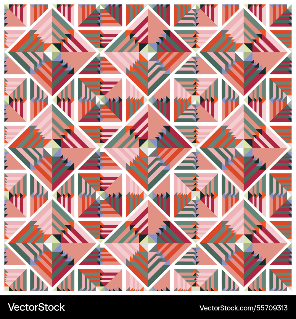 Repeat square geometric print pattern Royalty Free Vector